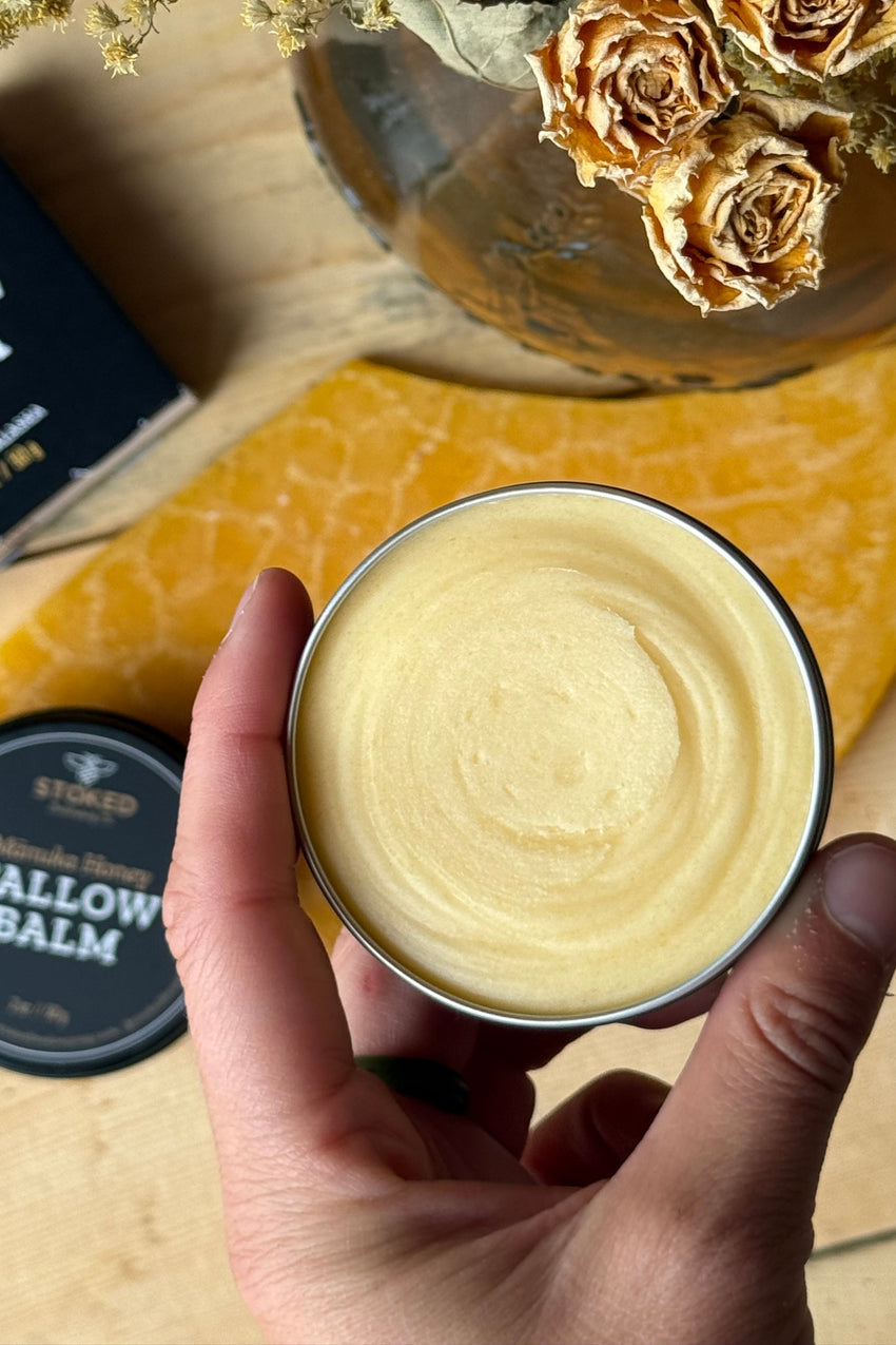 Manuka Honey Tallow Balm – Stoked Beekeeping Co.
